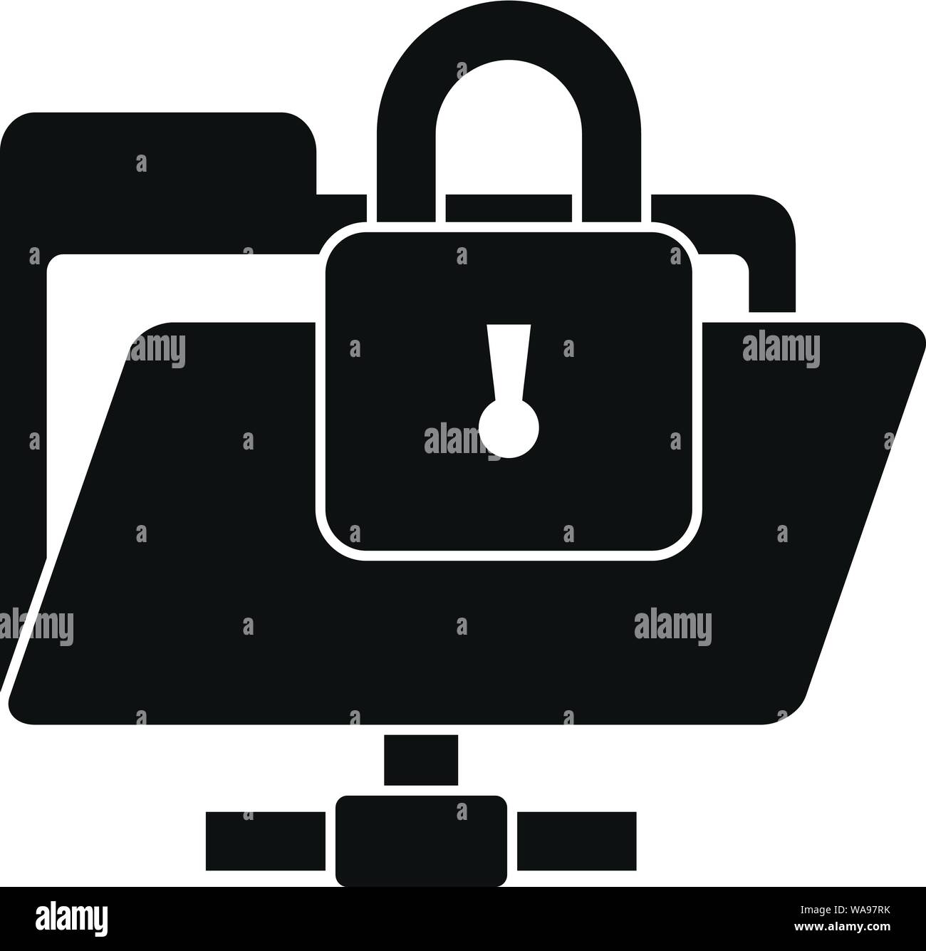 Secured folder icon. Simple illustration of secured folder vector icon ...