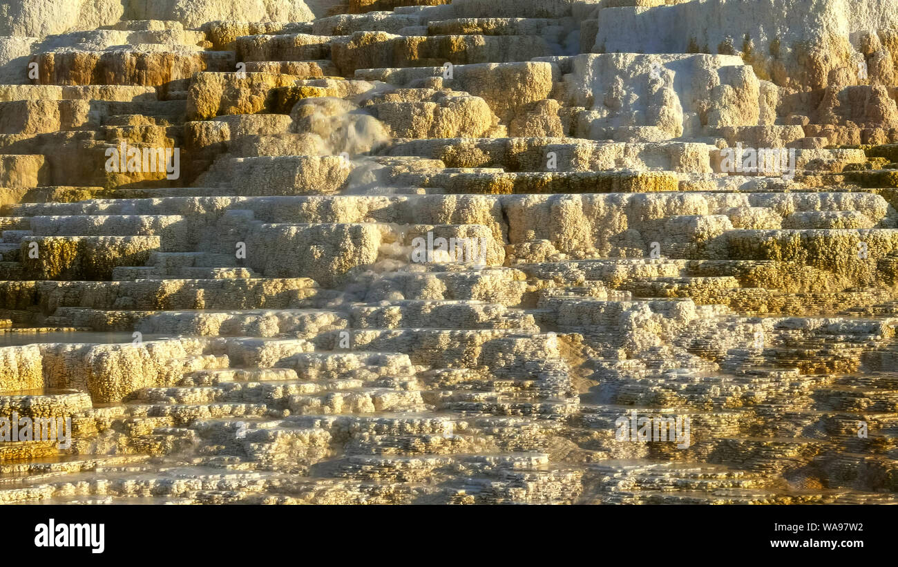 afternoon view of mound spring at yellowstone Stock Photo - Alamy