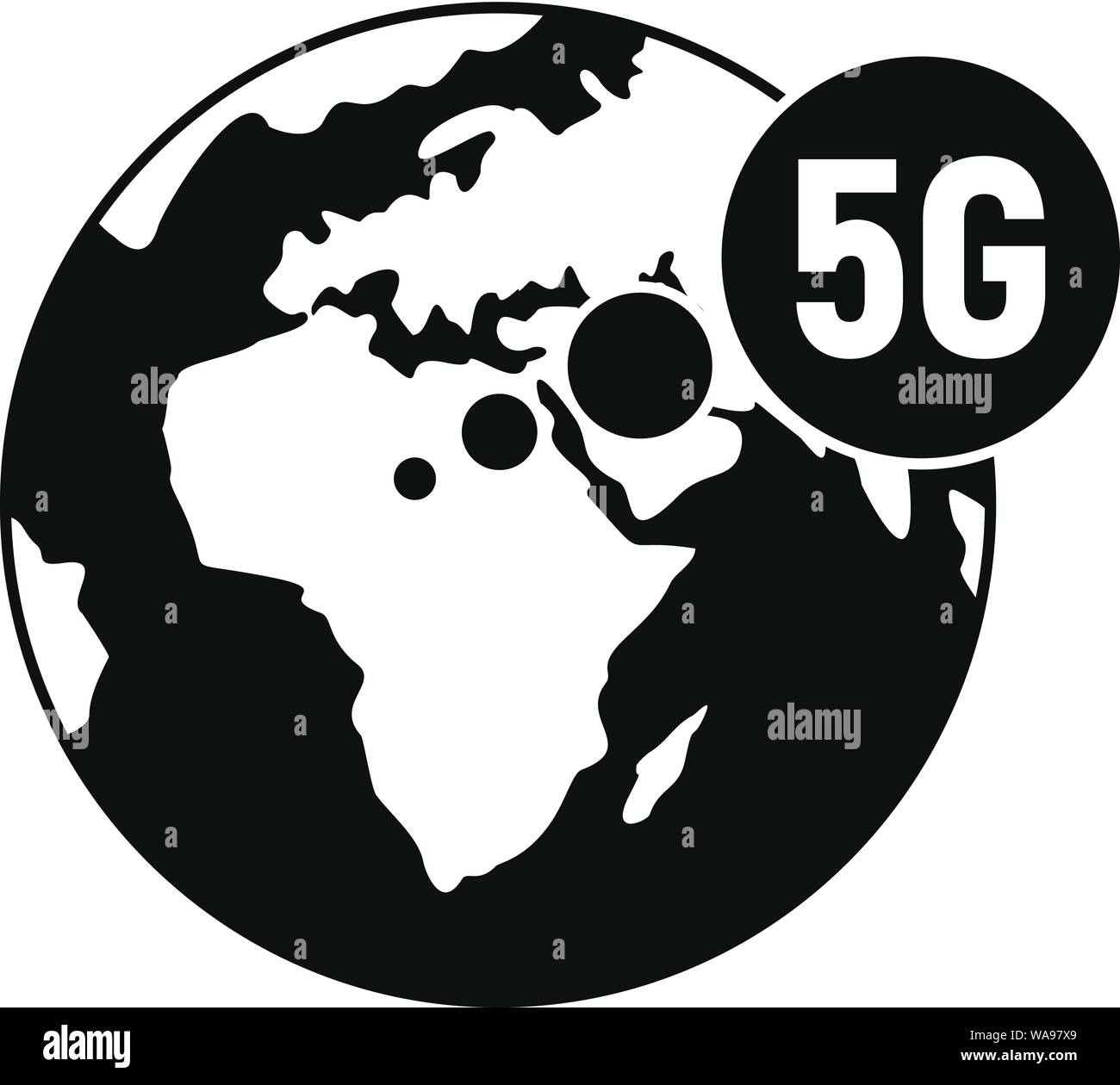 Global 5g technology icon. Simple illustration of global 5g technology ...