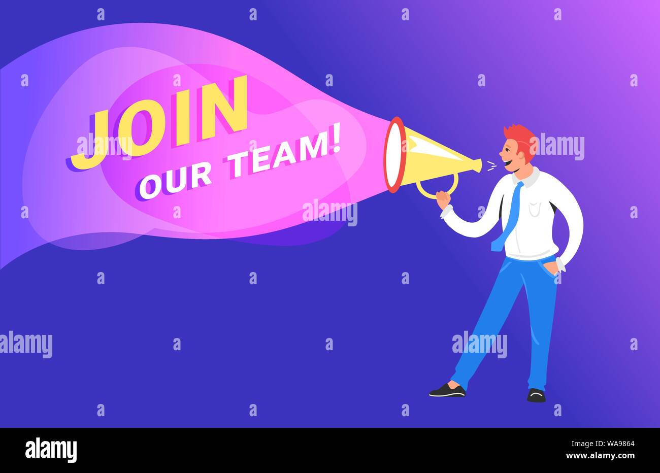 Join our creative team concept vector illustration of happy manager ...