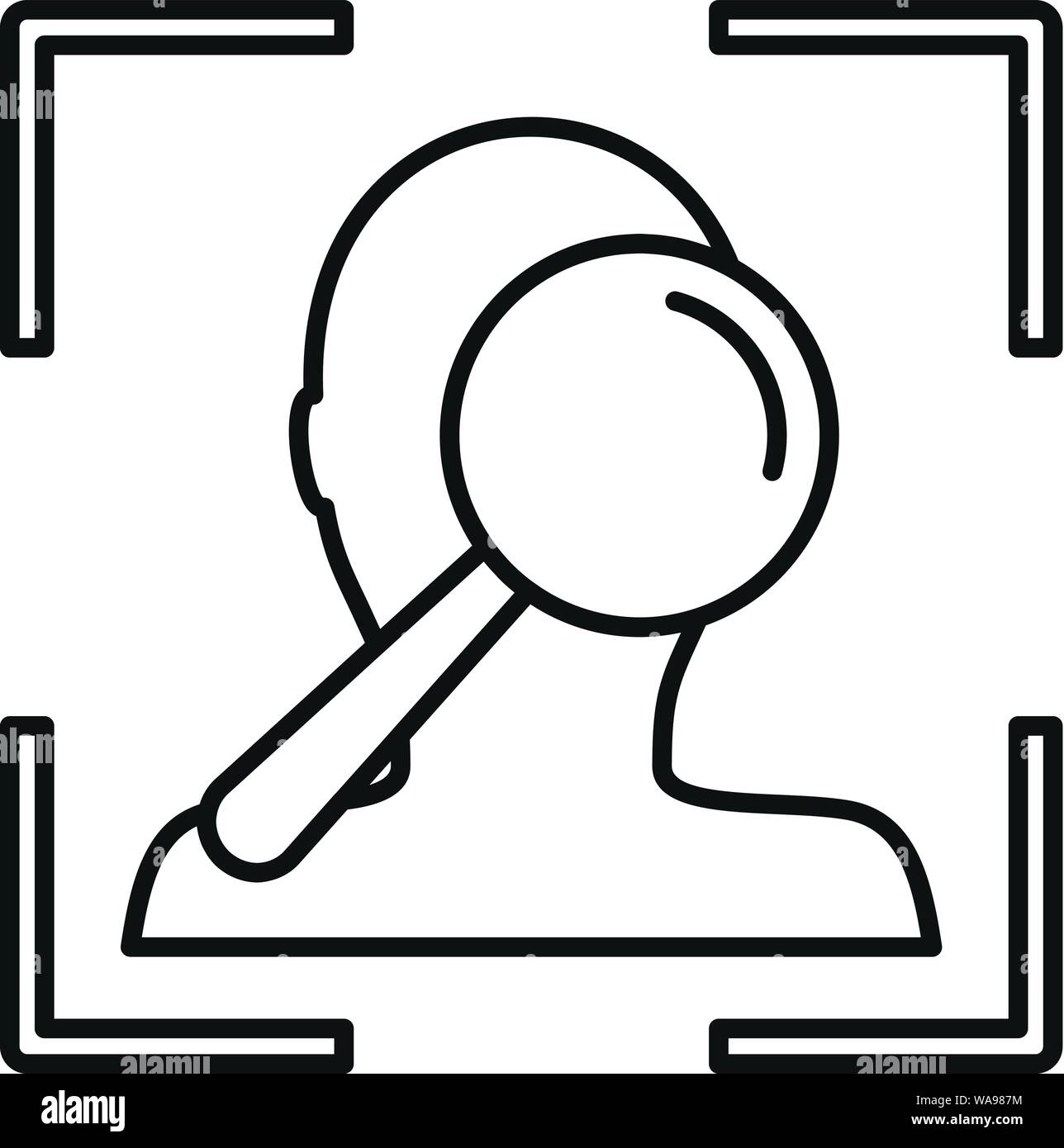 Search face scan icon. Outline search face scan vector icon for web ...