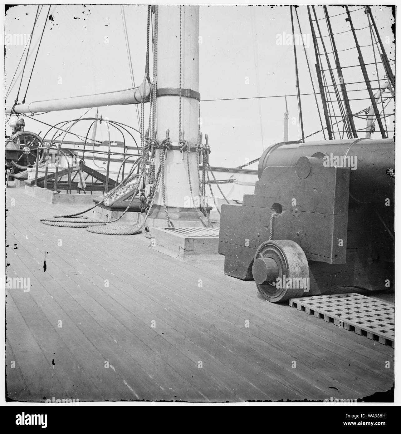 Charleston Harbor, S.C. 24-pdr. howitzer on deck of U.S.S. Pawnee ...