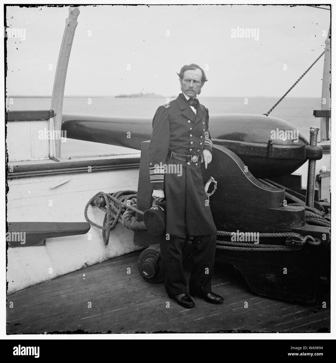 Artillery gun on deck Cut Out Stock Images & Pictures - Alamy