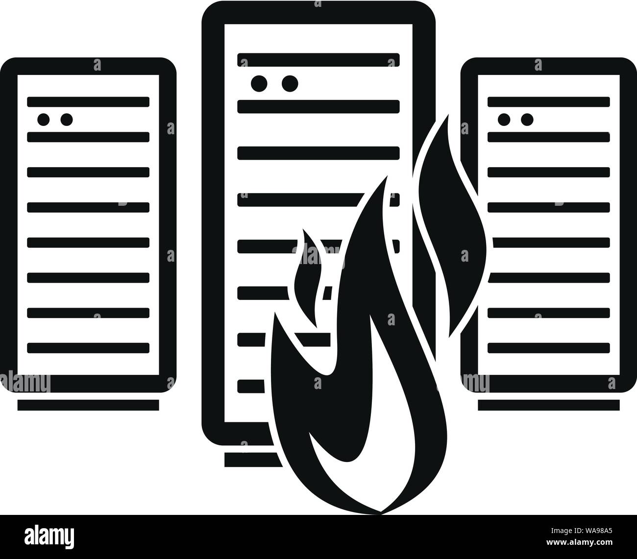 Server firewall icon. Simple illustration of server firewall vector ...