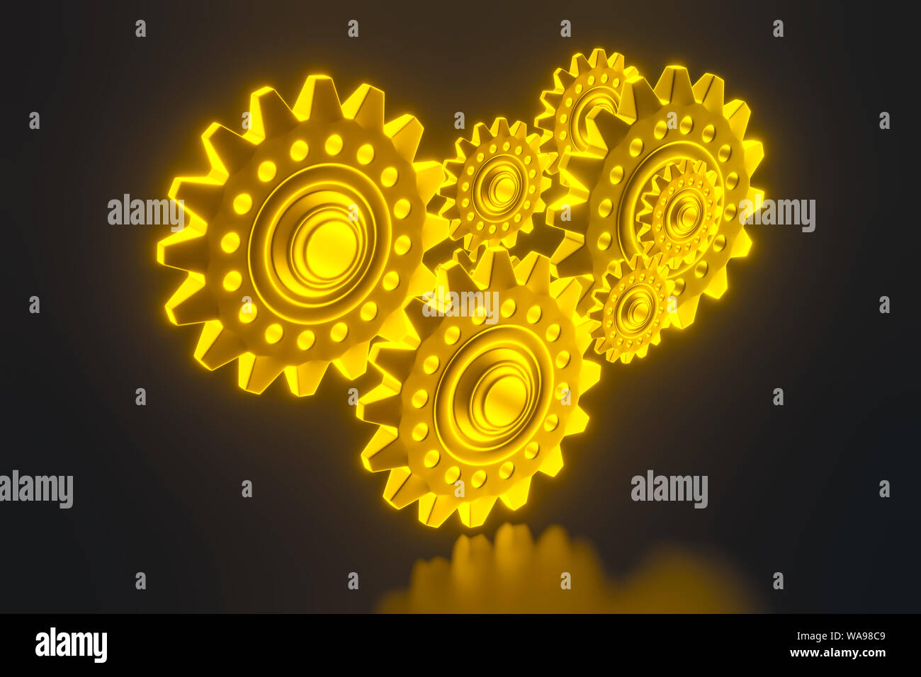 Small gears on grey hi-res stock photography and images - Alamy