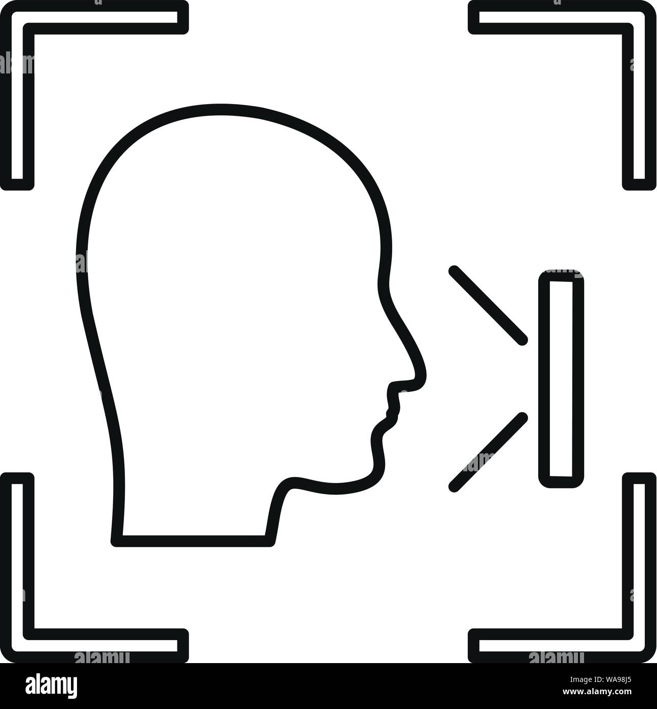 Office face recognition icon. Outline office face recognition vector ...