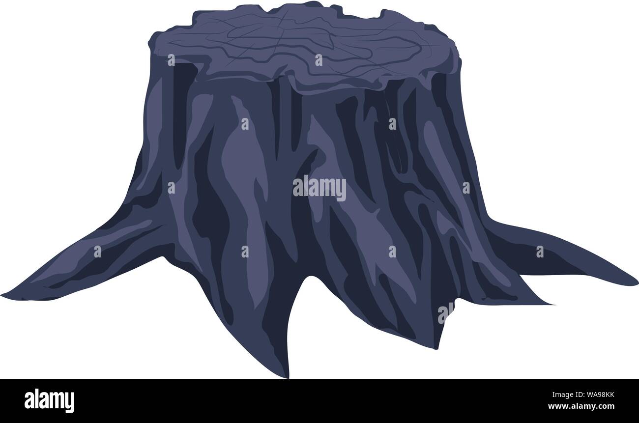 Old tree stump icon. Cartoon of old tree stump vector icon for web ...