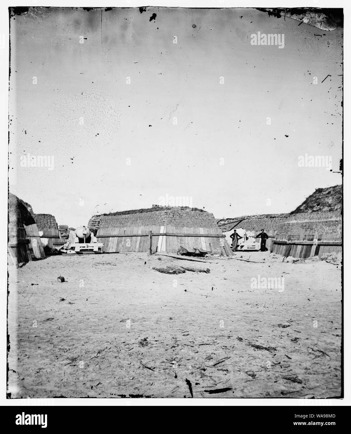 Charleston, South Carolina (vicinity). Naval battery on Morris Island ...