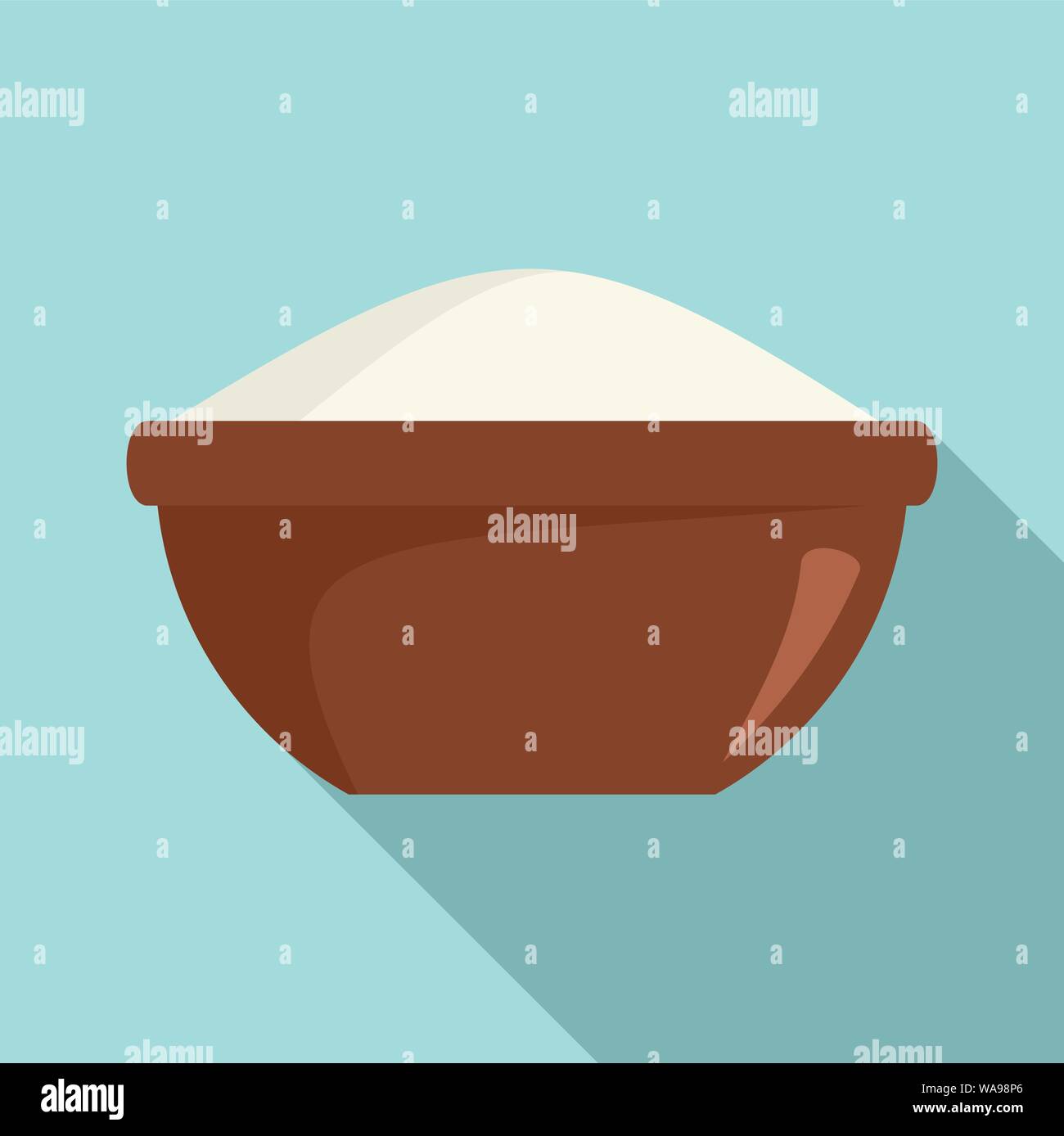 Rice bowl icon. Flat illustration of rice bowl vector icon for web ...