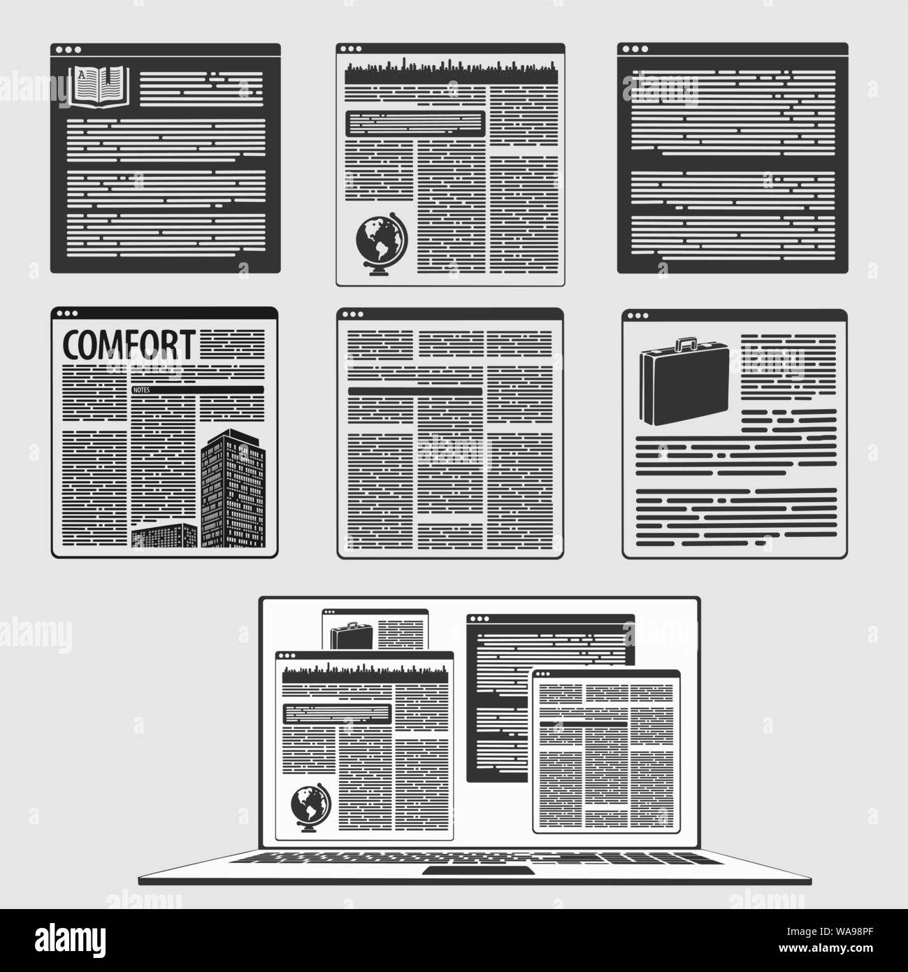 Laptop computer browser Stock Vector Images - Alamy