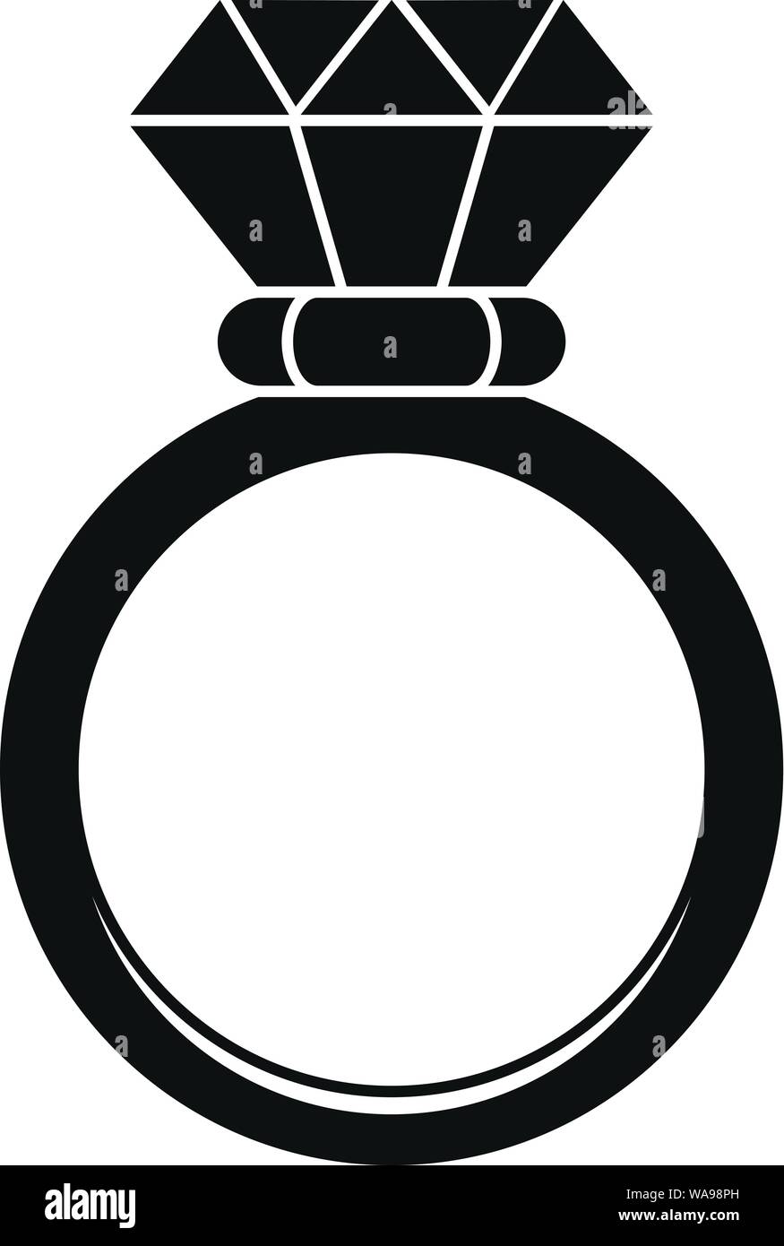 Ceremonial diamond ring icon. Simple illustration of ceremonial diamond ...