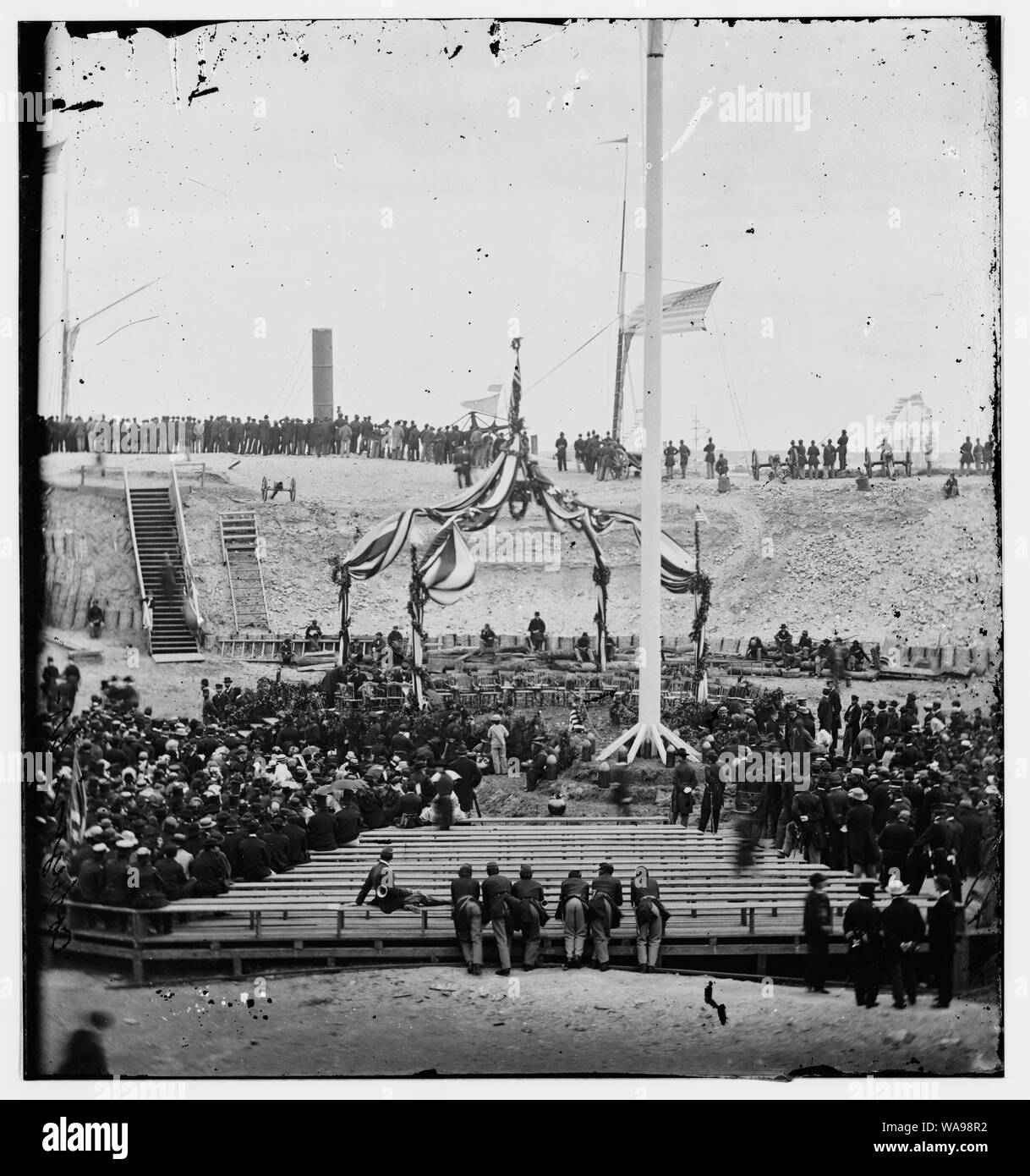 Charleston, South Carolina. Flag-raising ceremony at Fort Sumter ...