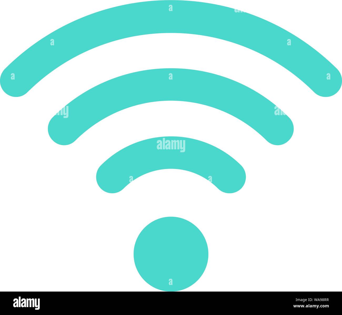 Blue wifi sign icon. Flat illustration of blue wifi sign vector icon ...