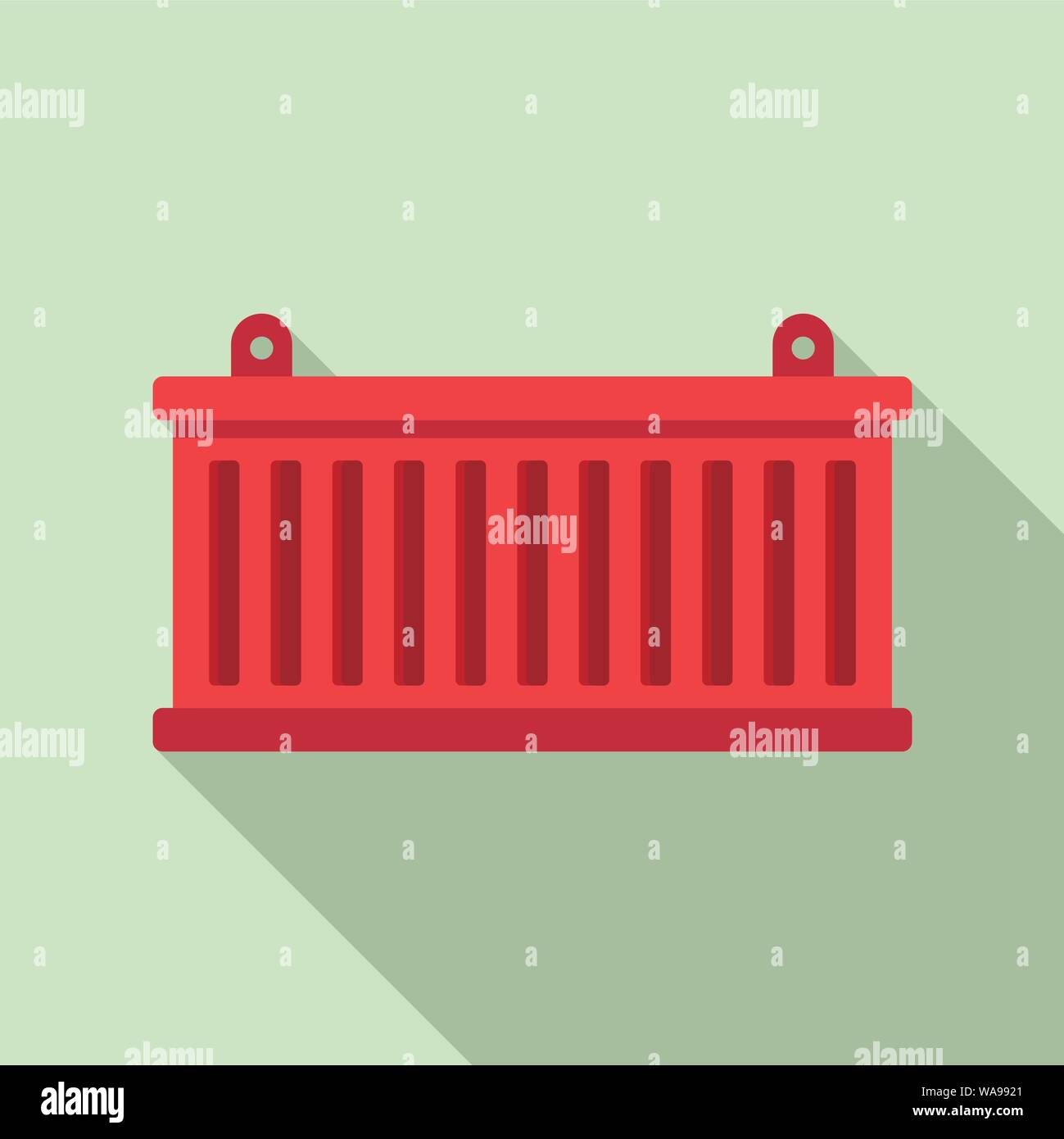 Cargo container icon. Flat illustration of cargo container vector icon ...