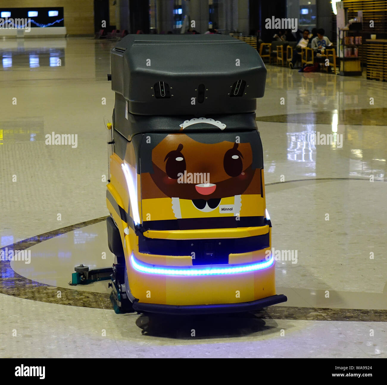 Singapore - Mar 28, 2019. Cleaning robot operating automated work in ...