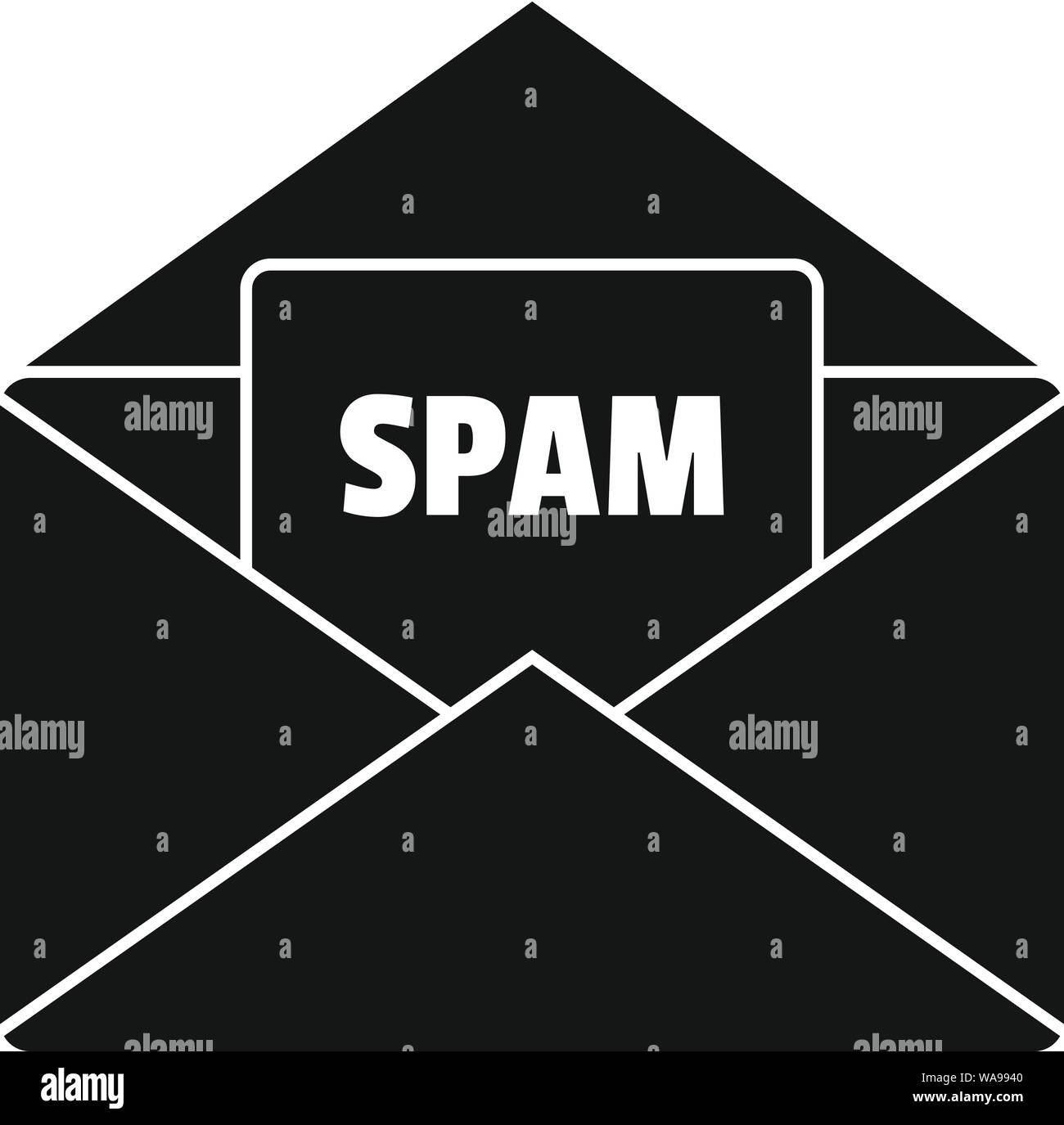 Mail spam icon. Simple illustration of mail spam vector icon for web ...