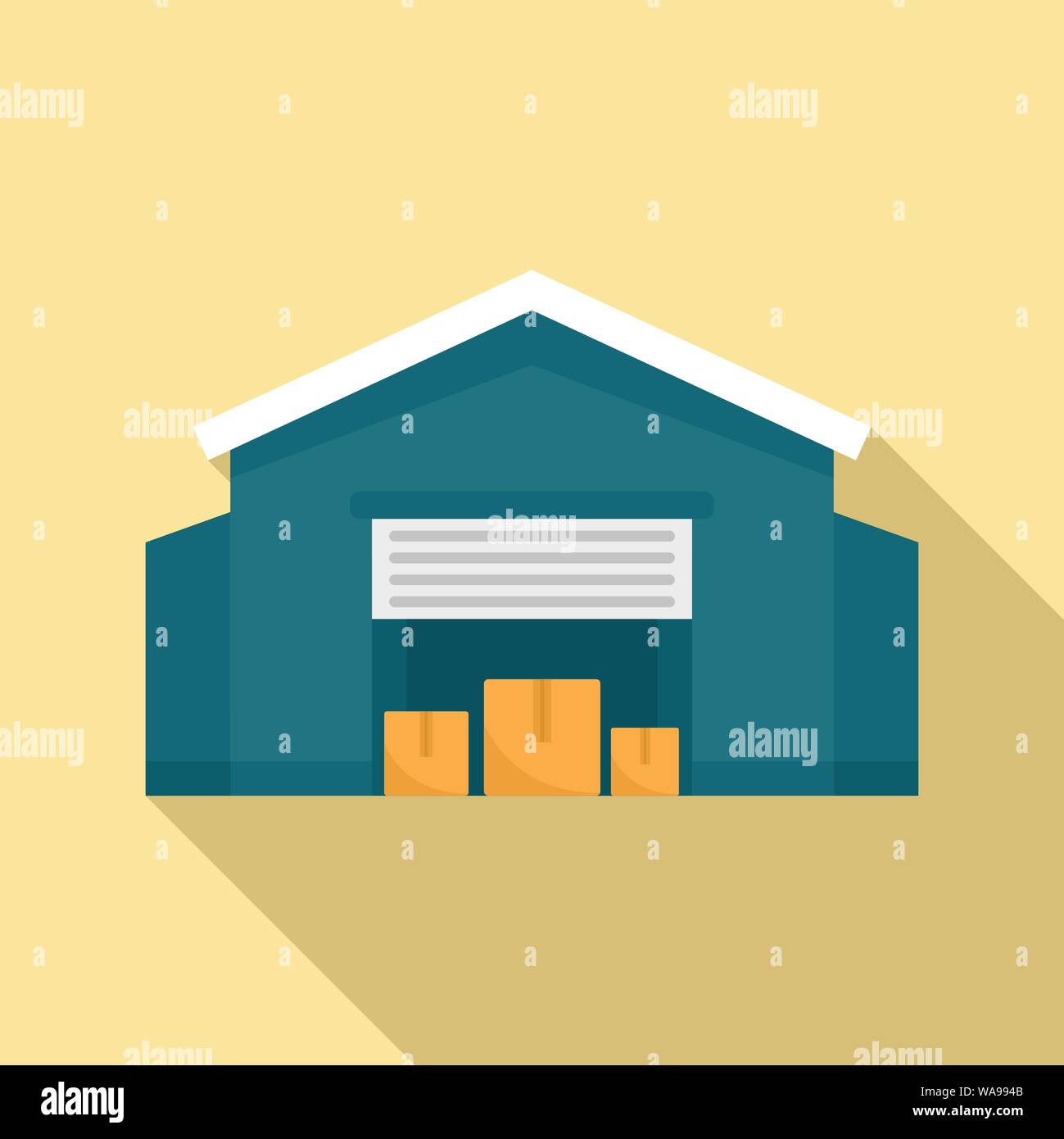 Warehouse building icon. Flat illustration of warehouse building vector ...