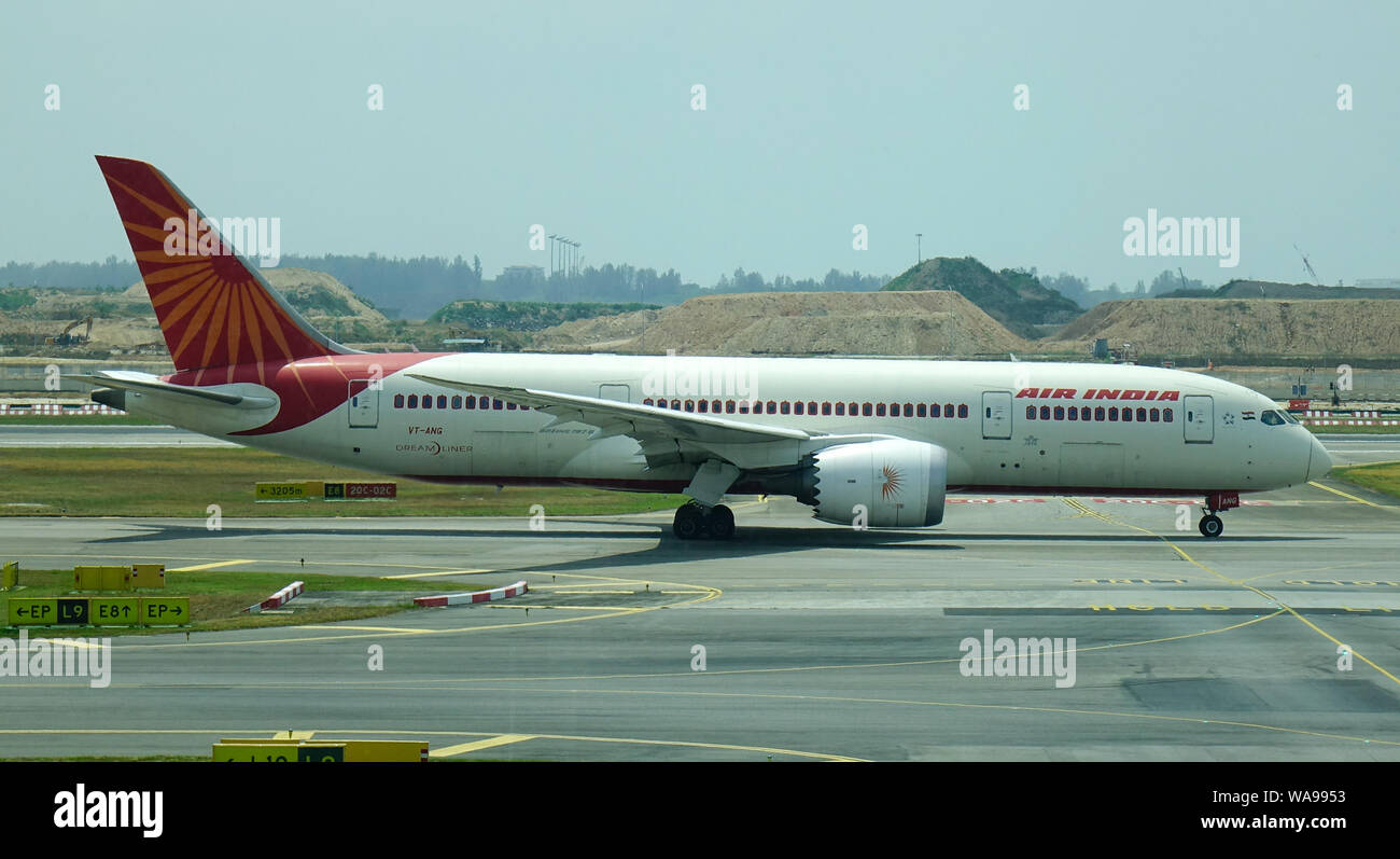 Singapore - Mar 28, 2019. VT-ANG Air India Boeing 787-8 Dreamliner ...