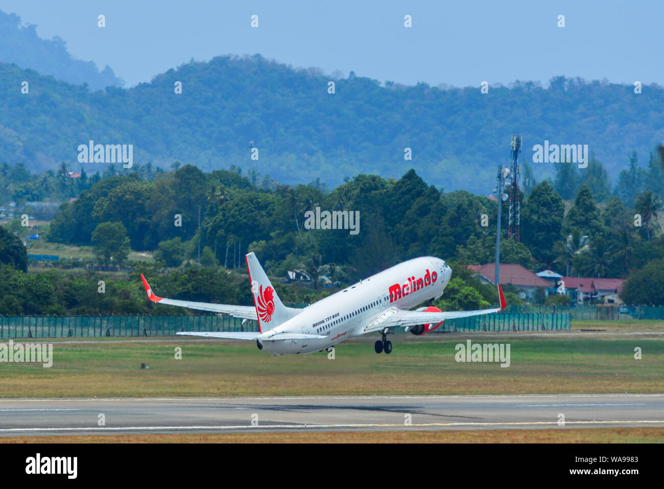 Langkawi, Malaysia - Mar 29, 2019. 9M-LNV Malindo Air Boeing 737-800 ...