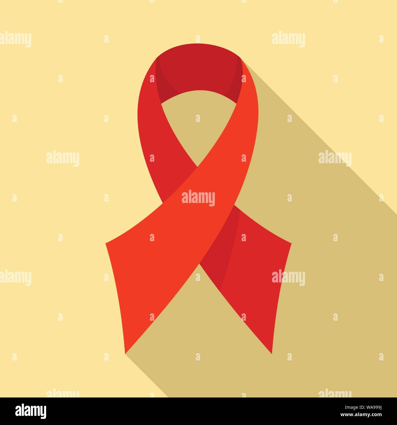 Red ribbon icon. Flat illustration of red ribbon vector icon for web ...
