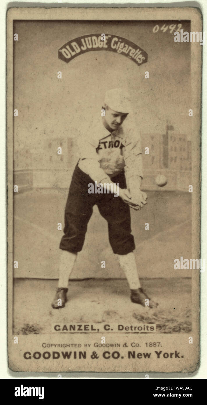Charlie Ganzel, Detroit Wolverines, baseball card portrait Stock Photo ...
