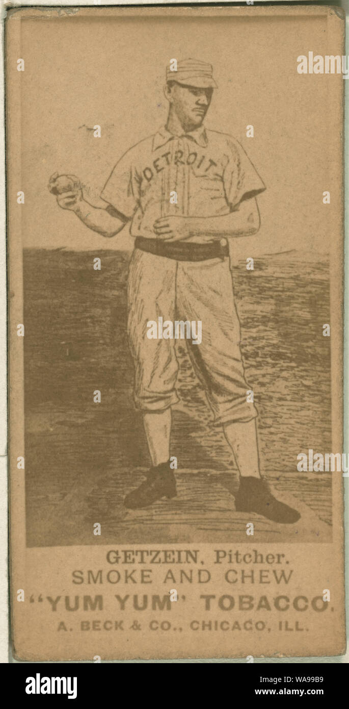 Charlie Getzien, Detroit Wolverines, baseball card portrait Stock Photo ...