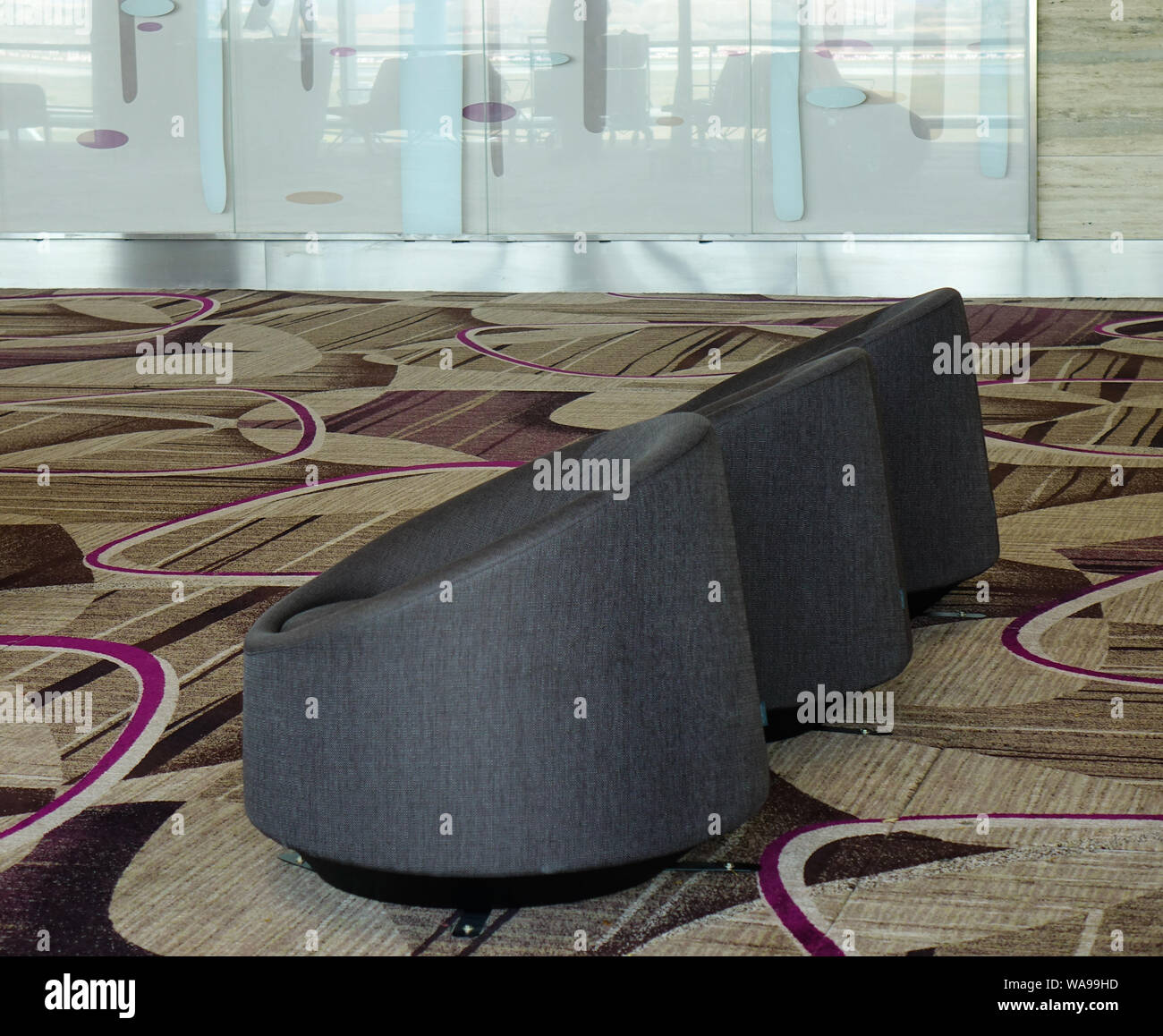 Waiting chair at departure terminal of international airport Stock ...