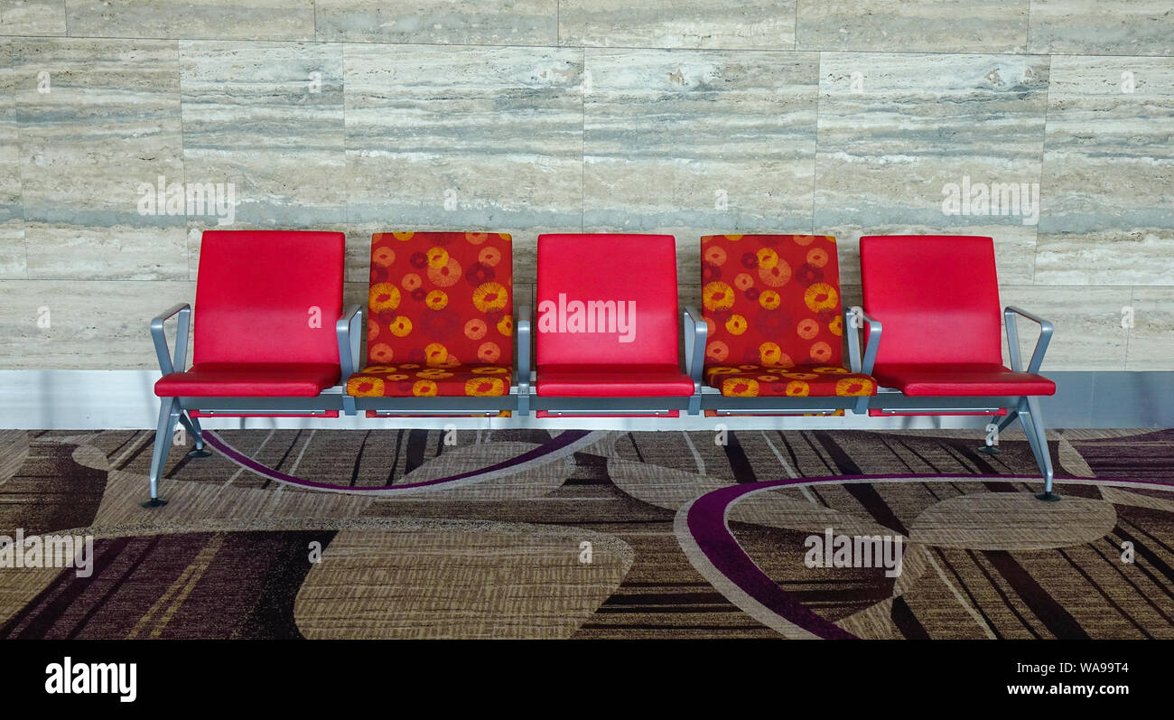 Waiting chair at departure terminal of international airport Stock ...