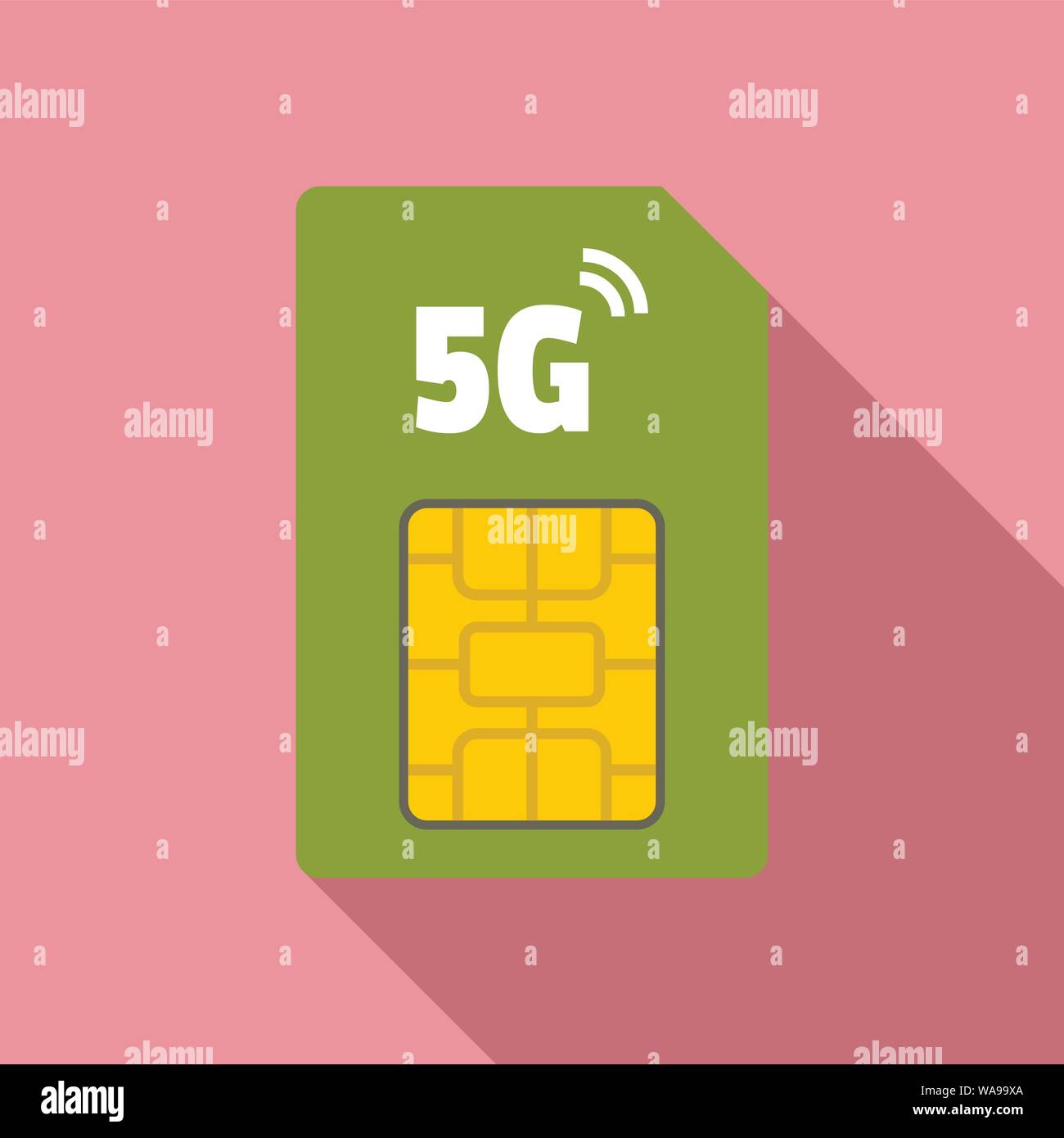 5g phone card icon. Flat illustration of 5g phone card vector icon for ...