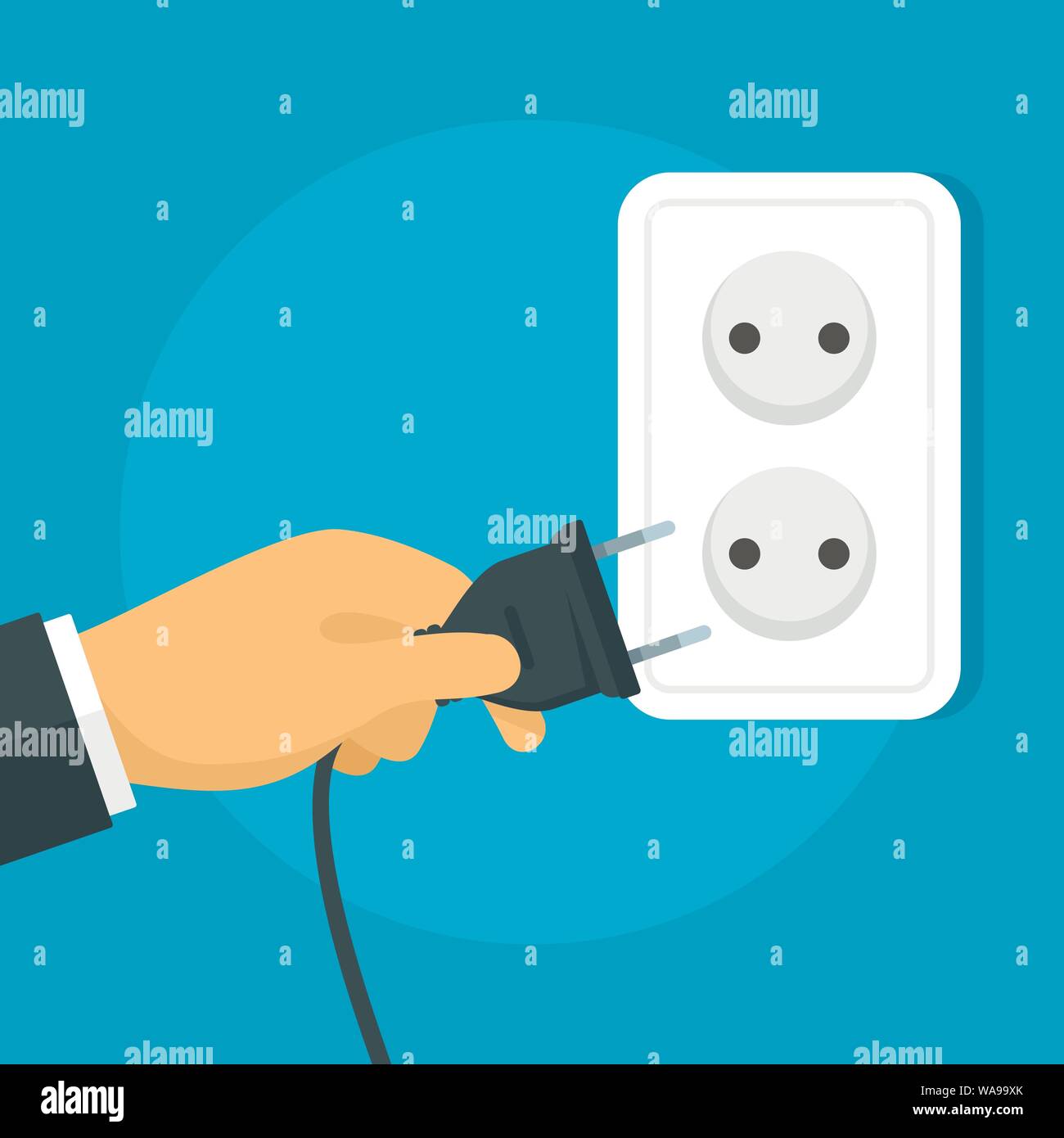 Plug concept banner. Flat illustration of plug vector concept banner ...
