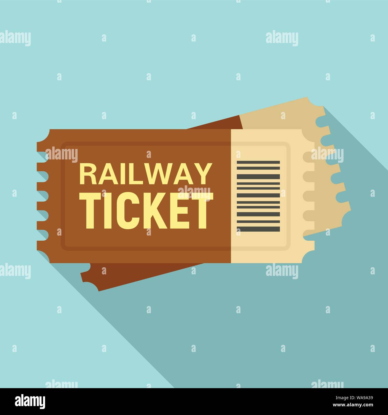 Railway ticket icon. Flat illustration of railway ticket vector icon ...