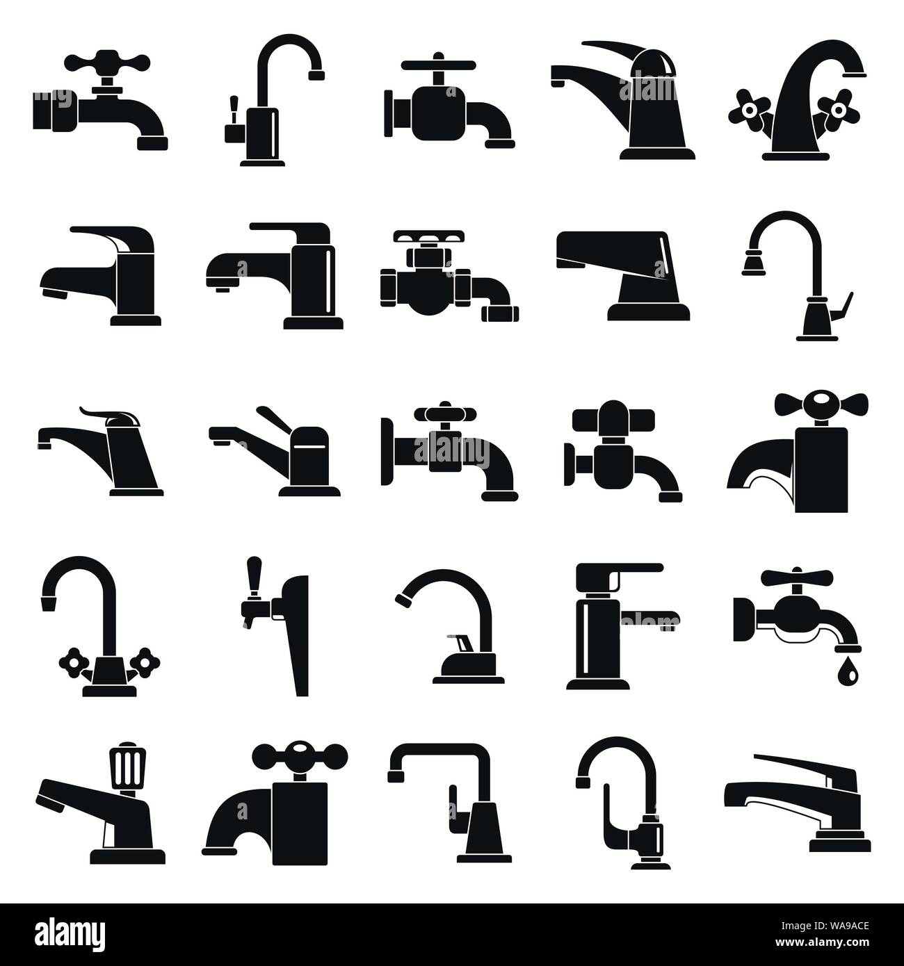 Water Tap Icons Set Simple Set Of Water Tap Vector Icons For Web