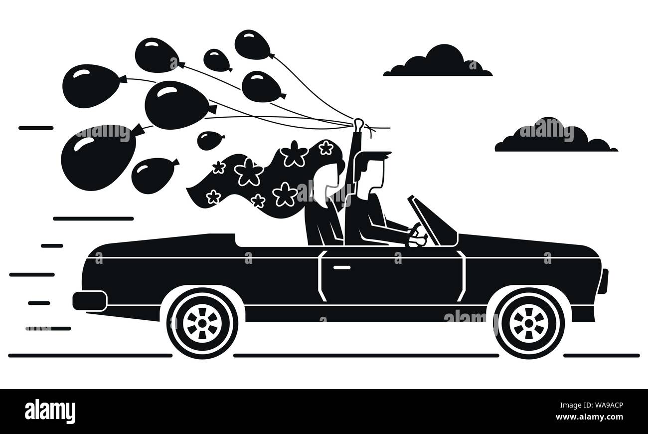 Wedding couple concept banner. Simple illustration of wedding couple ...