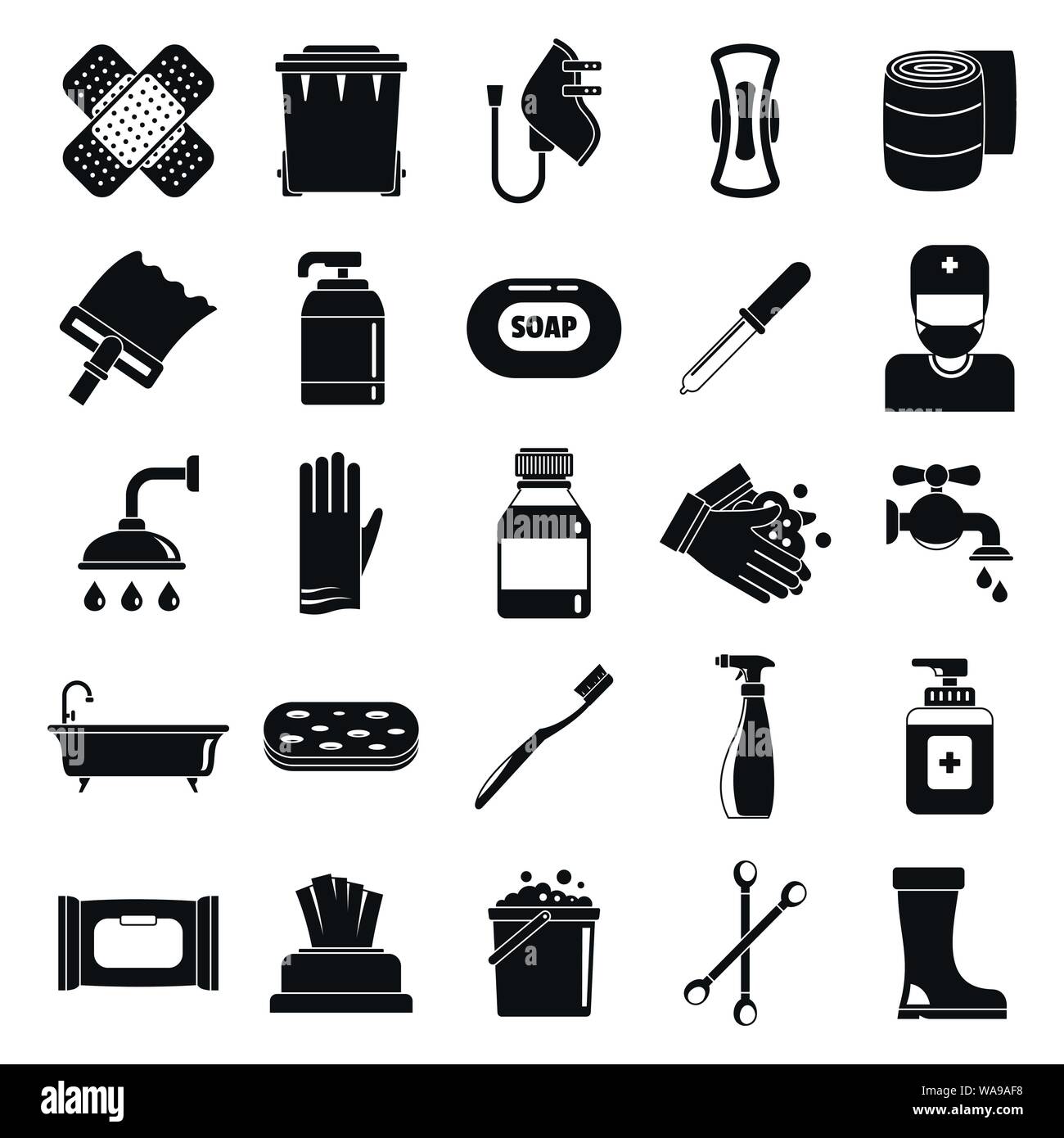Sanitation hand icons set. Simple set of sanitation hand vector icons ...