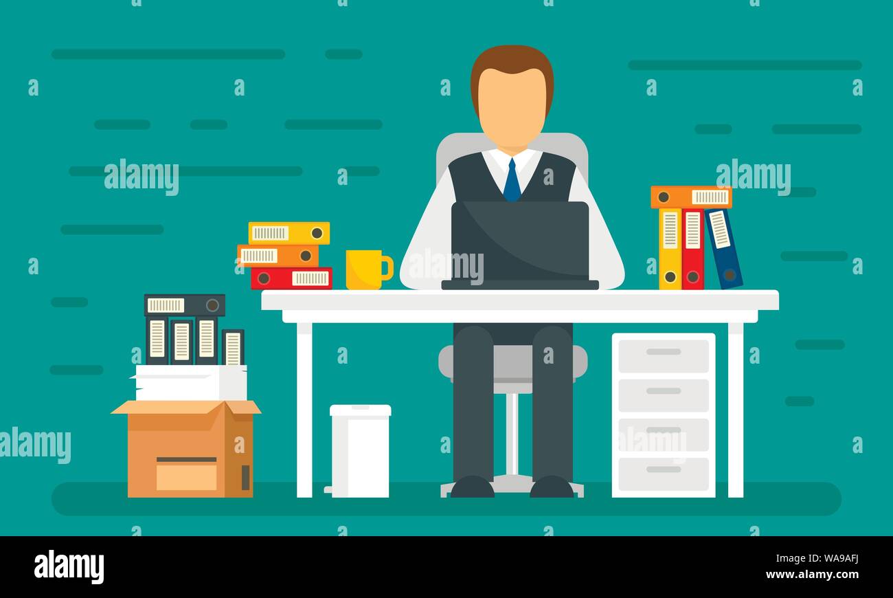 Administrator concept banner. Flat illustration of administrator vector ...