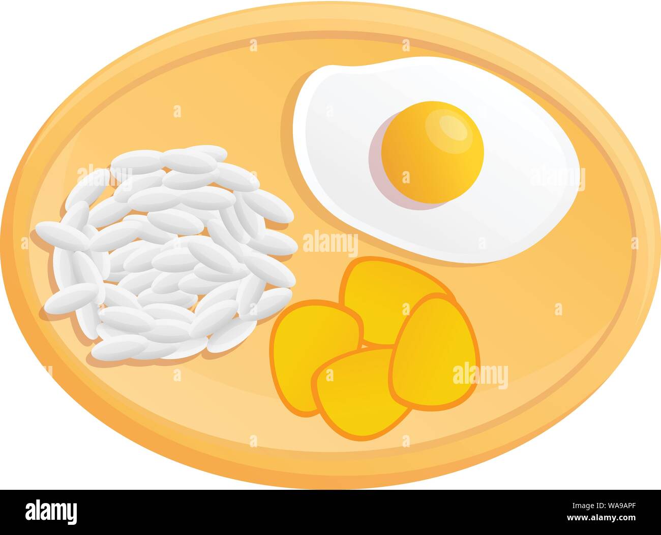 Thai egg rice food icon. Cartoon of thai egg rice food vector icon for ...