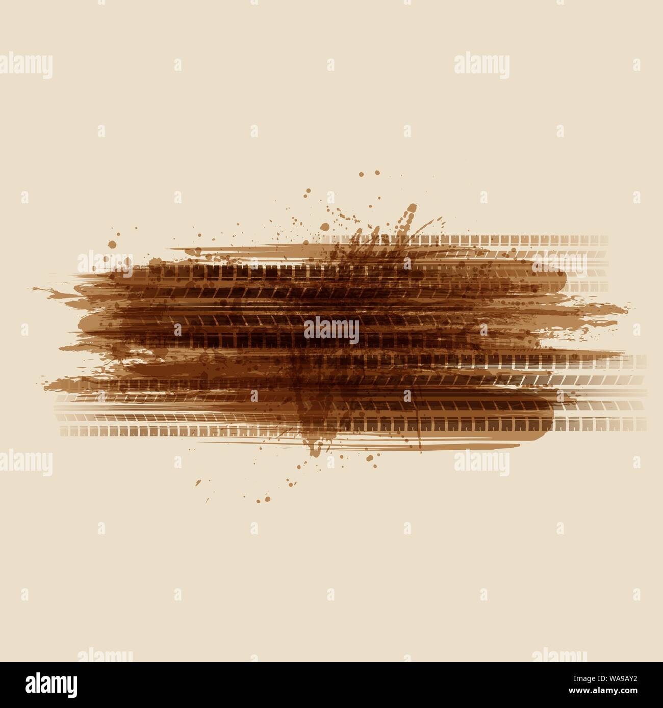 Brown grunge transparent tire tracks isolated on light background Stock ...