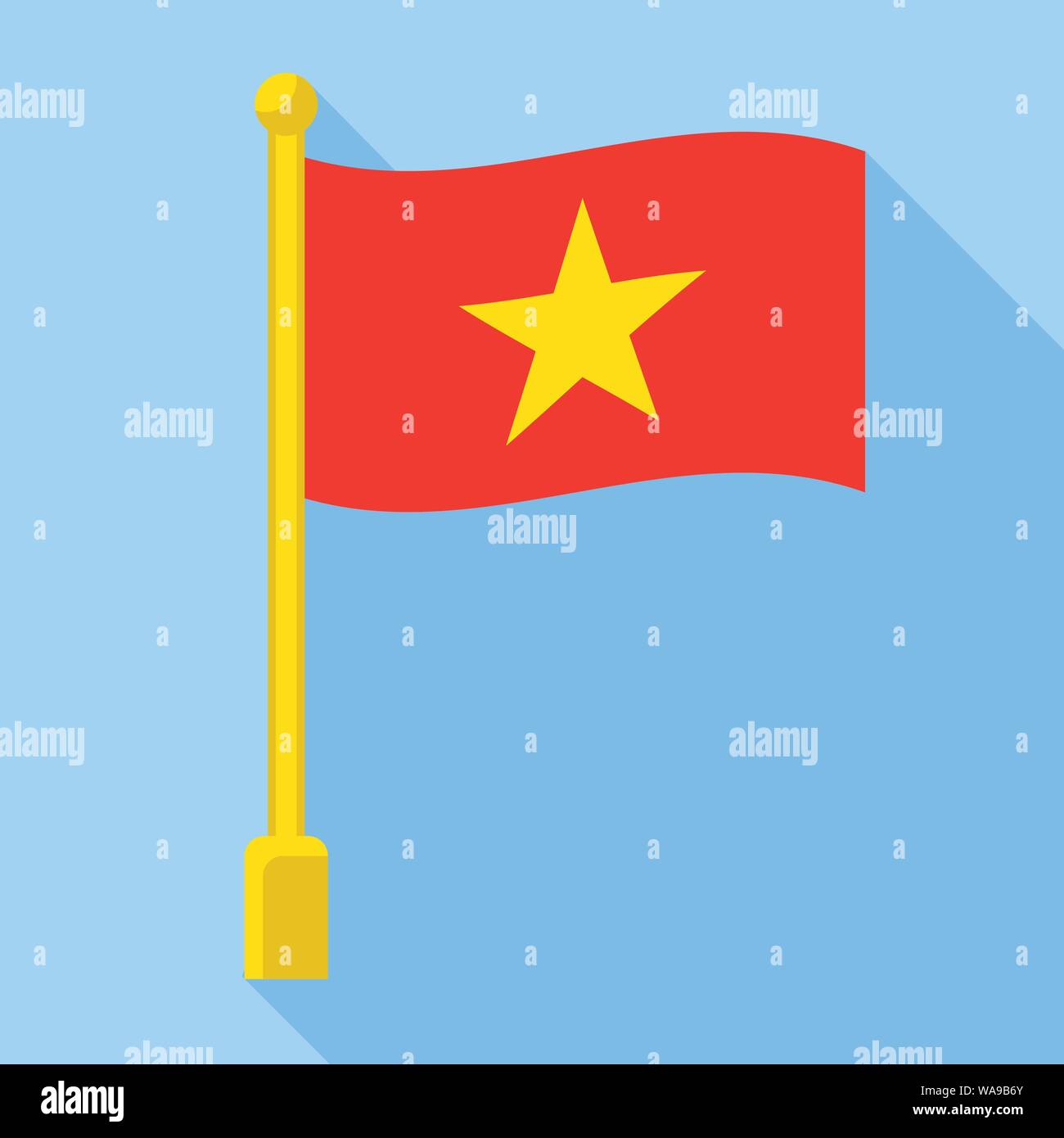 Vietnam flag icon. Flat illustration of Vietnam flag vector icon for ...