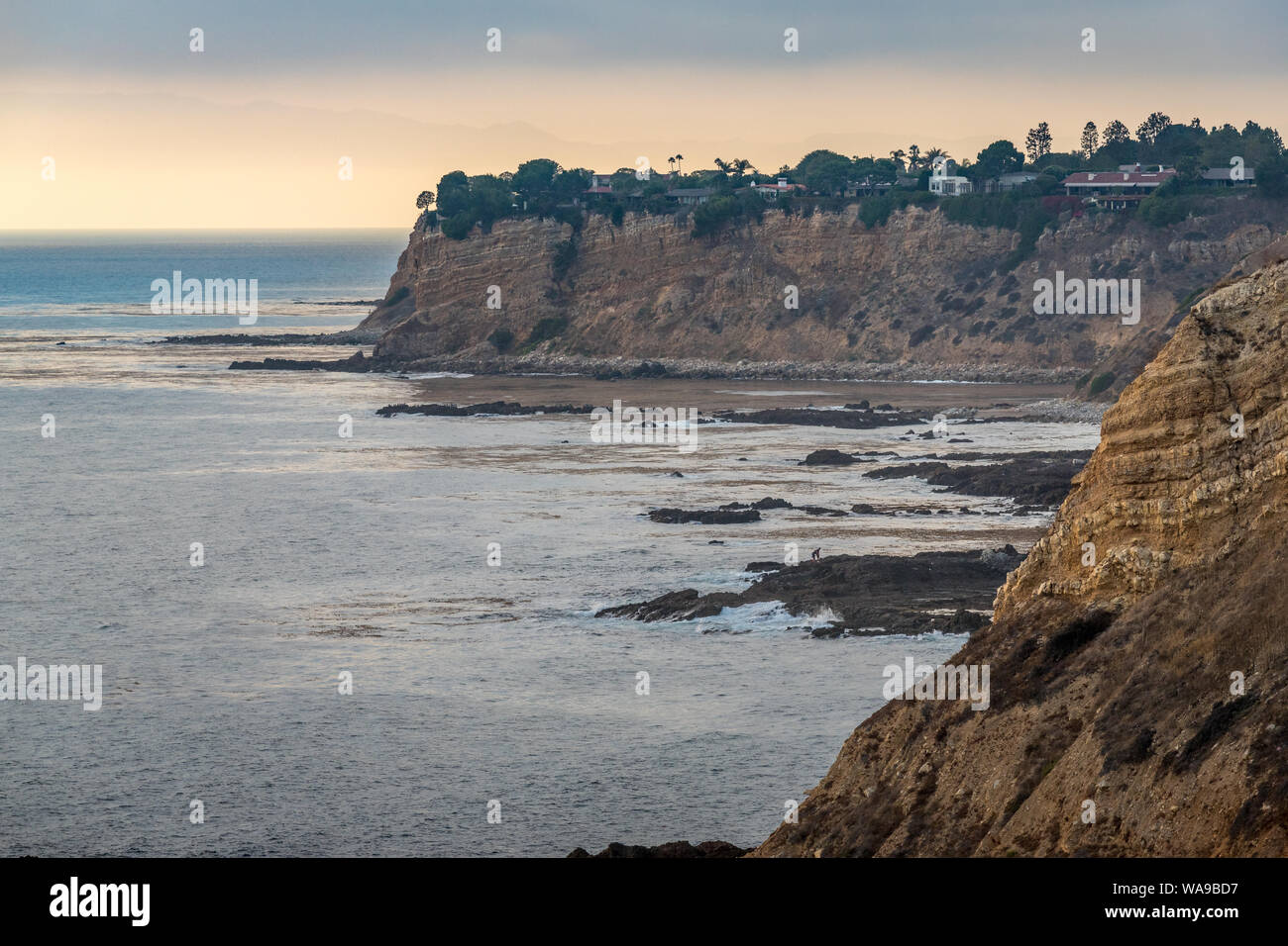 Beautiful Southern California coastline view of the tall cliffs of ...