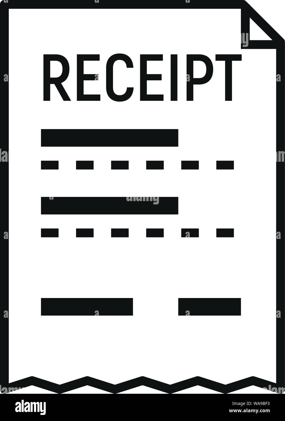 Paper receipt icon. Simple illustration of paper receipt vector icon ...