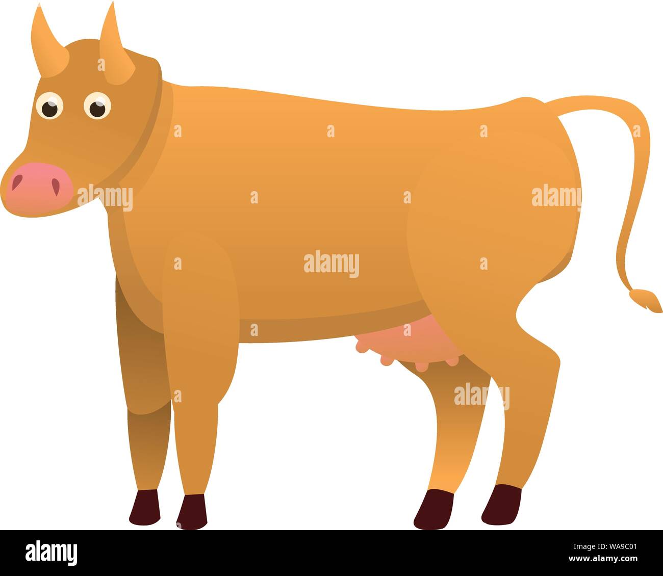 Brown cow icon. Cartoon of brown cow vector icon for web design ...