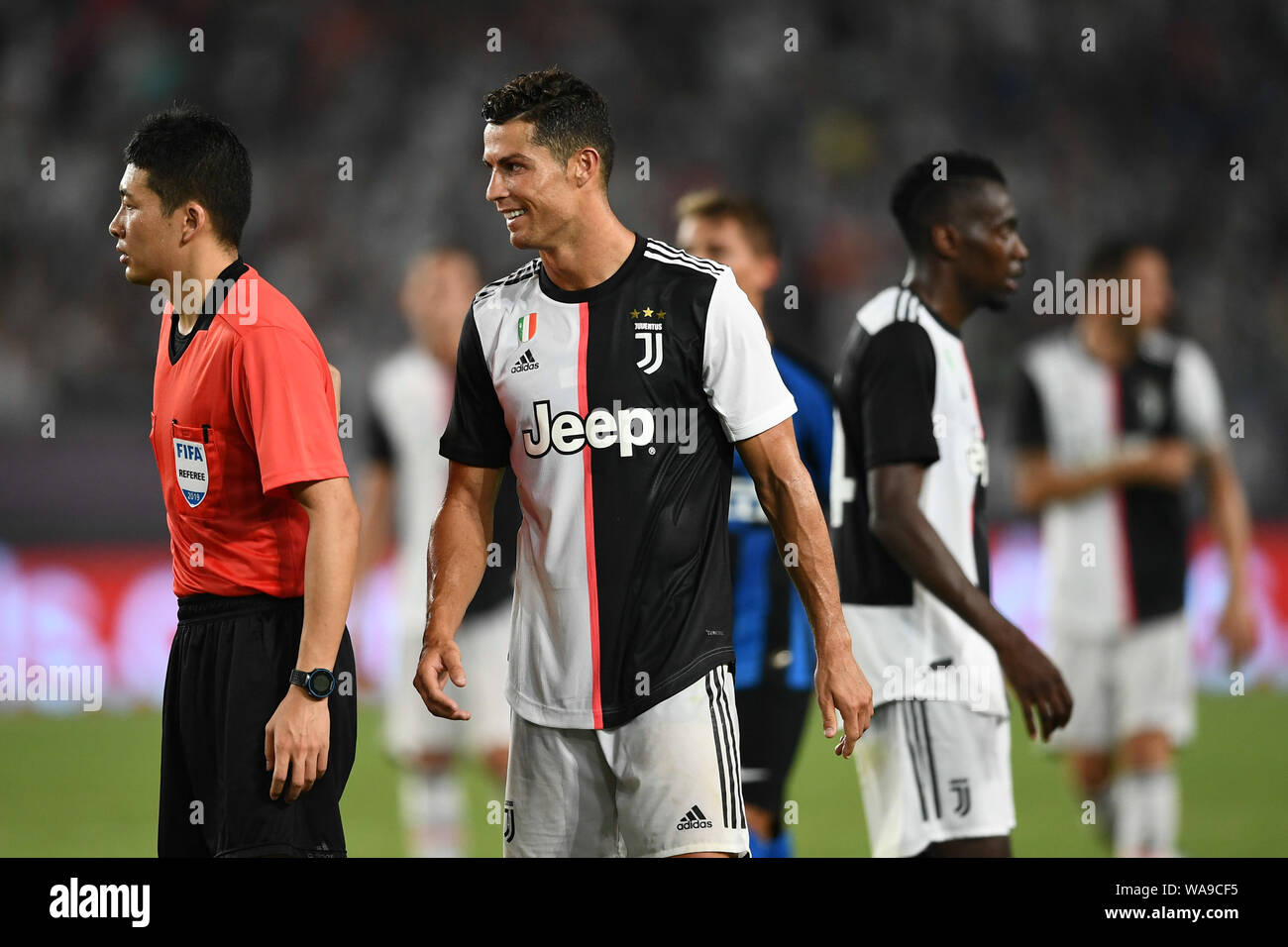 Portuguese football player Cristiano Ronaldo of Juventus F.C. reacts as ...