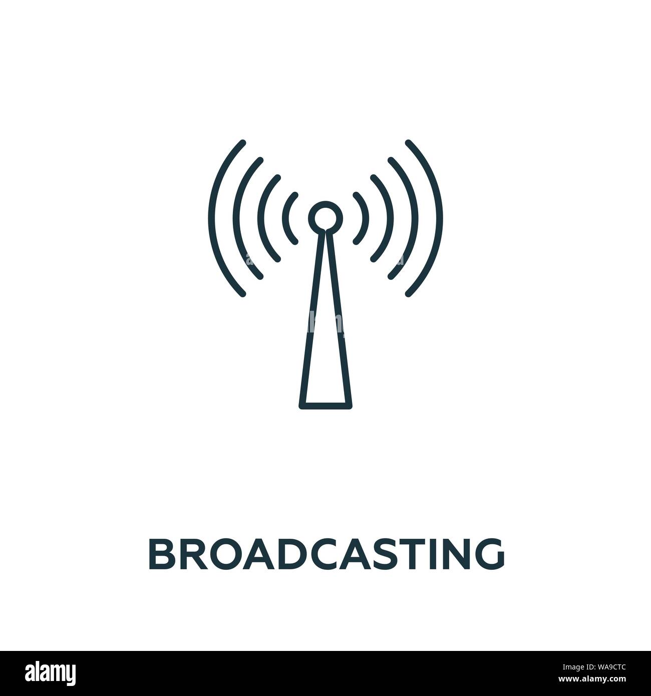 Broadcasting vector icon symbol. Creative sign from advertising icons ...