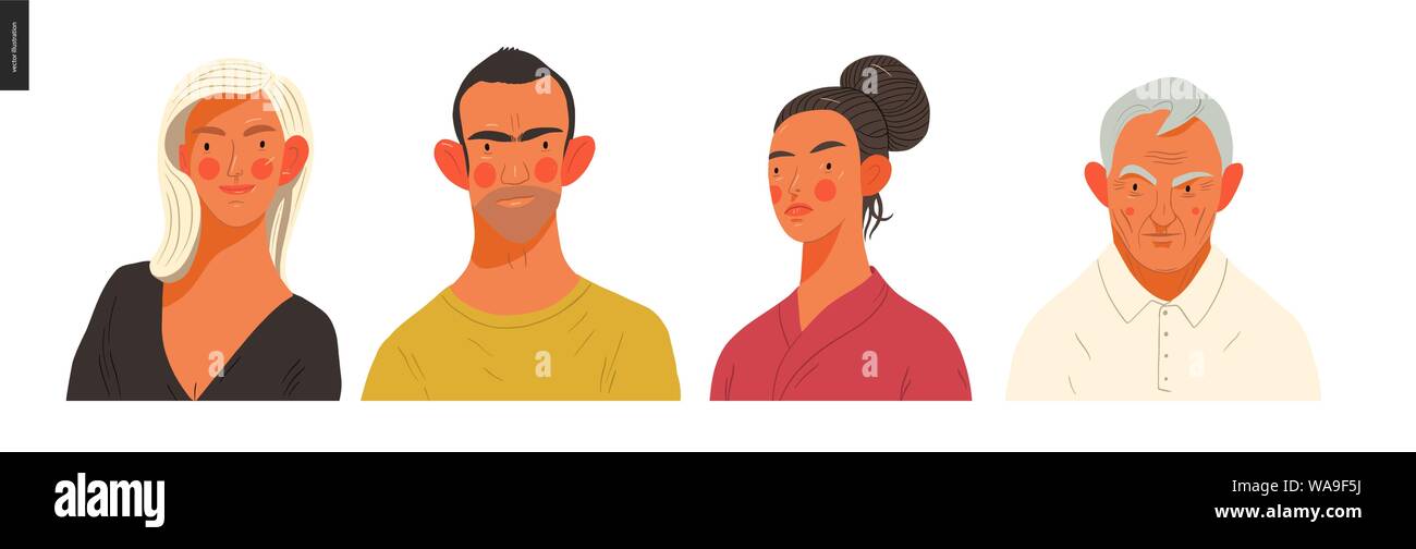 Real portraits Stock Vector Images - Alamy