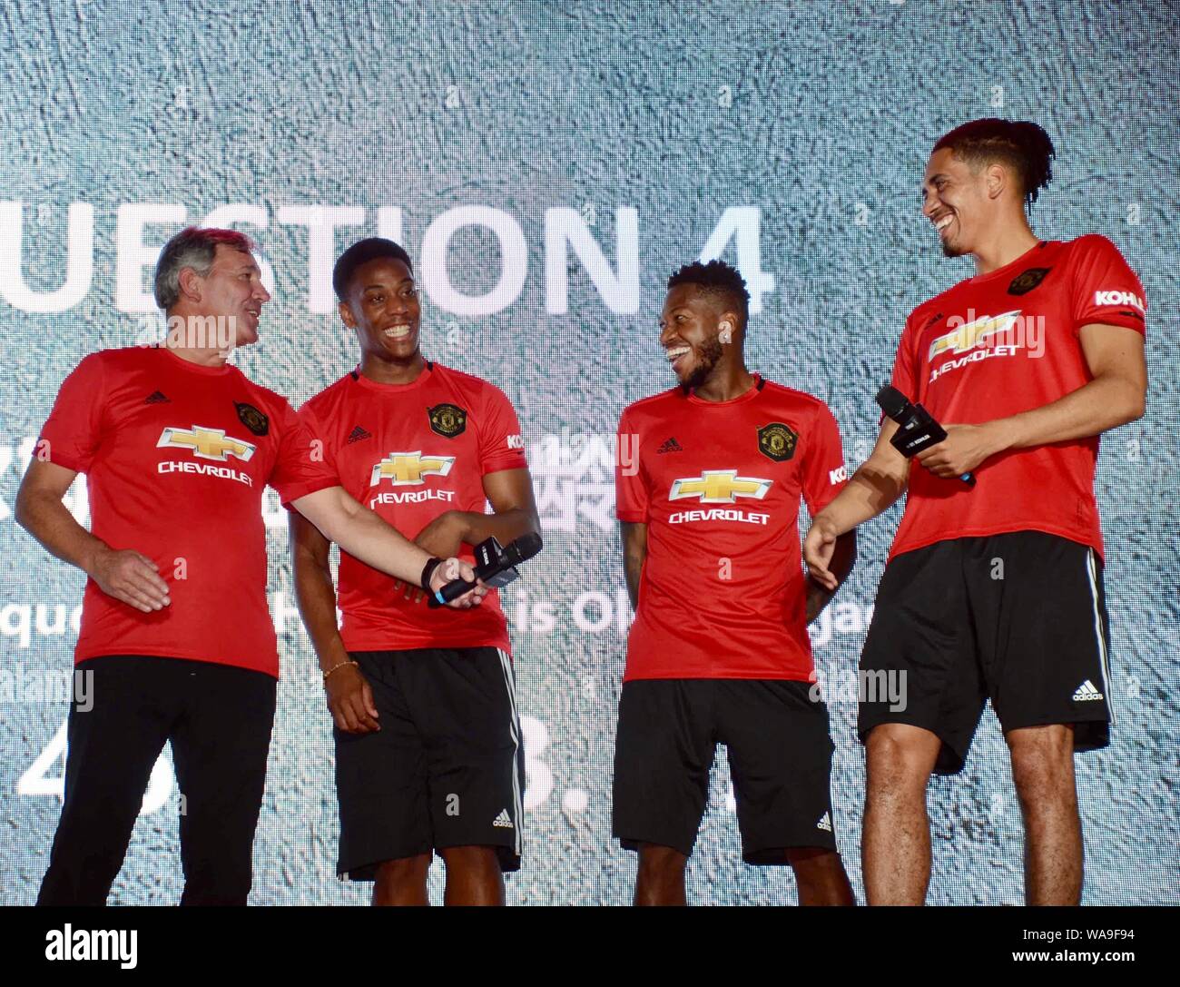 (From left) English football manager Bryan Robson, French football ...
