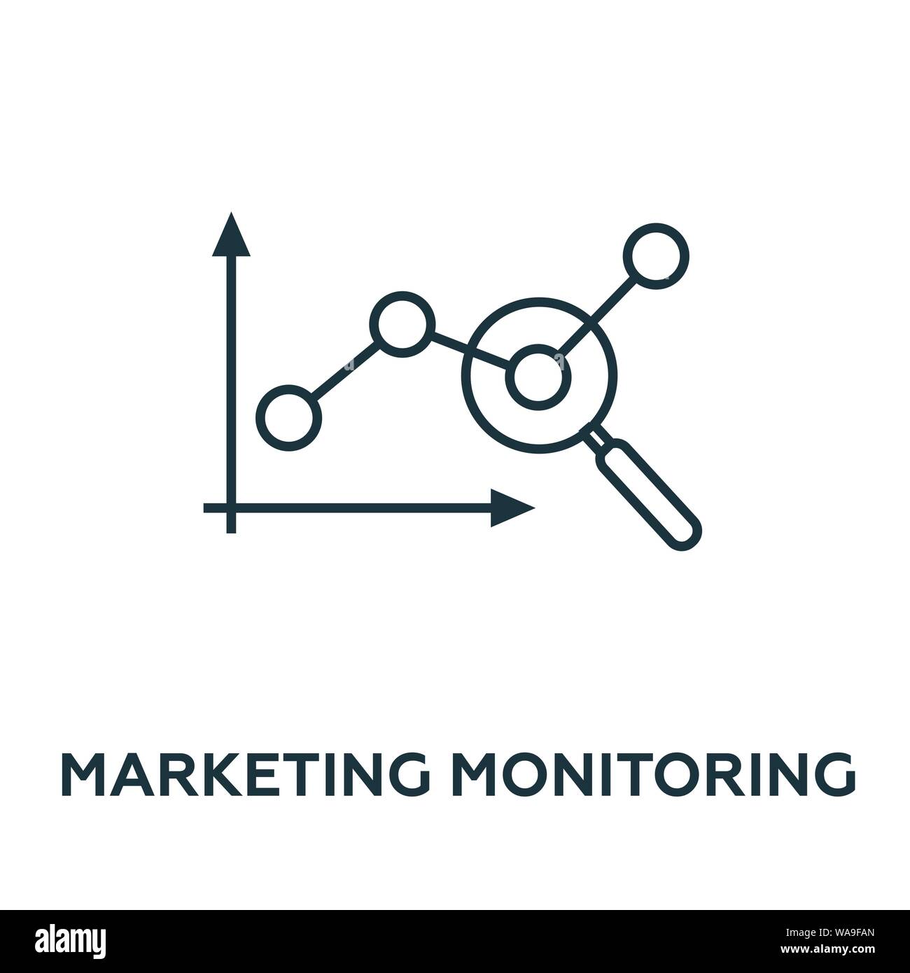Marketing Monitoring vector icon symbol. Creative sign from advertising ...