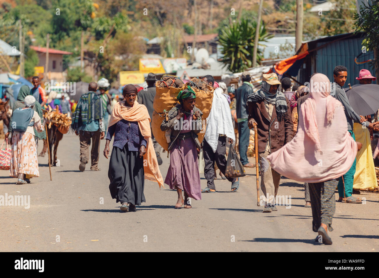 Debre Libanos, Ethiopia - April 19, 2019: Ethiopian People on the ...