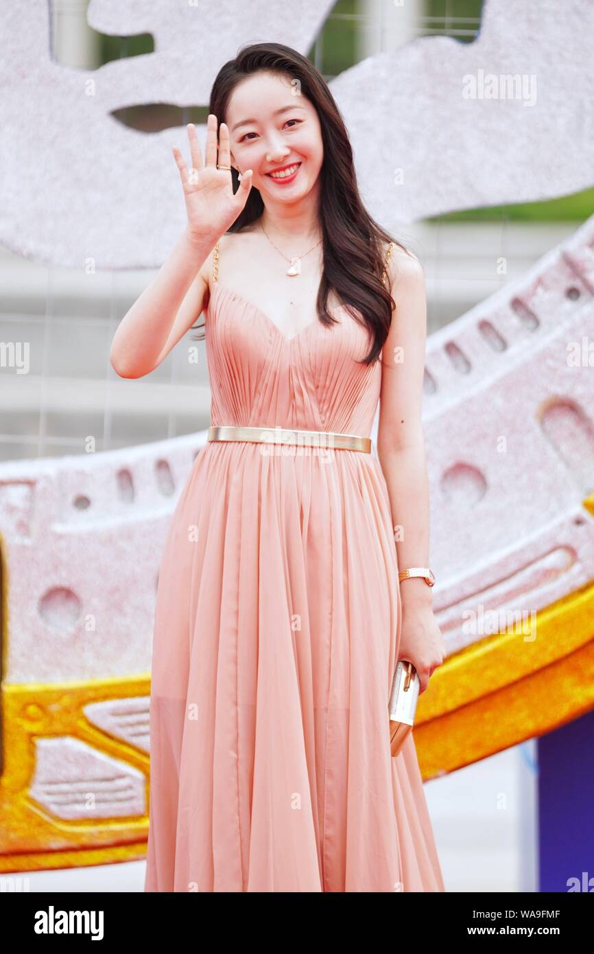 Chinese actress Jiang Mengjie poses on the red carpet during the ...