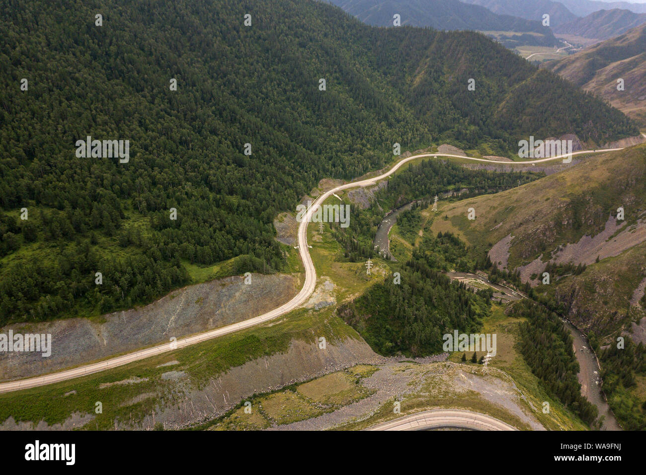 Asphalt road. Landscape with beautiful mountain road with a perfect ...
