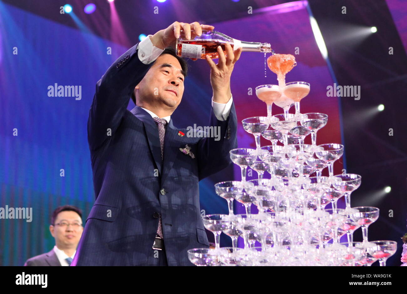 --FILE--Wang Zhenhua, chairman of Jiangsu Future Land Co, attends the 25th anniversary ...